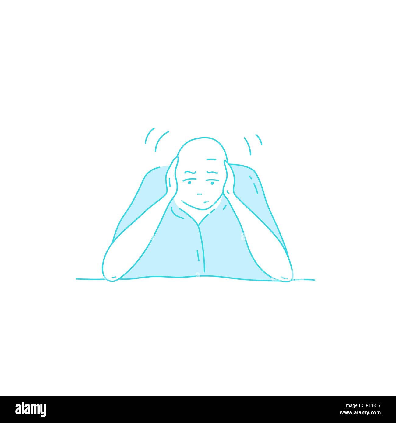 Sick stressed dizzy person Vector hand drawn illustration Stock Vector ...