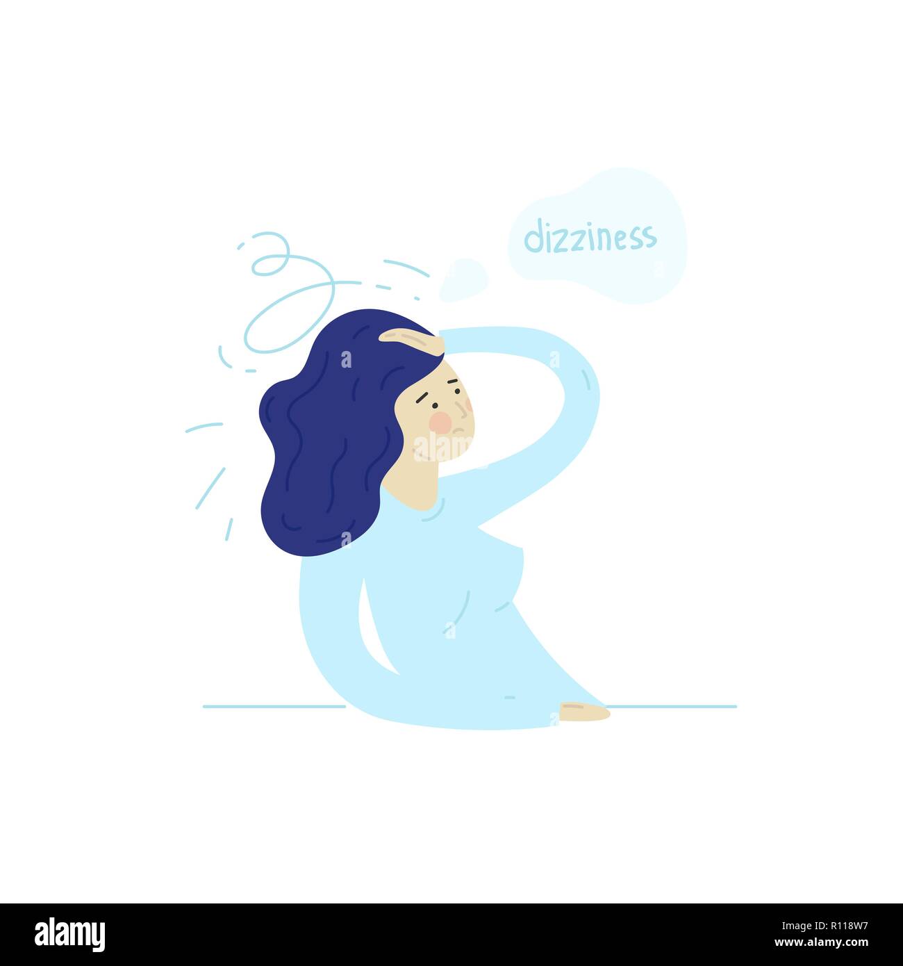 Sick stressed dizzy person Vector hand drawn illustration Stock Vector ...