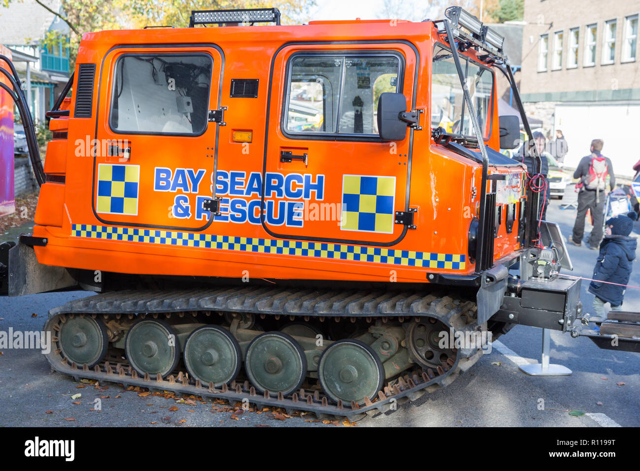 Bay Search& Rescue demonstrating their Hagglund tracked vehicle at an ...