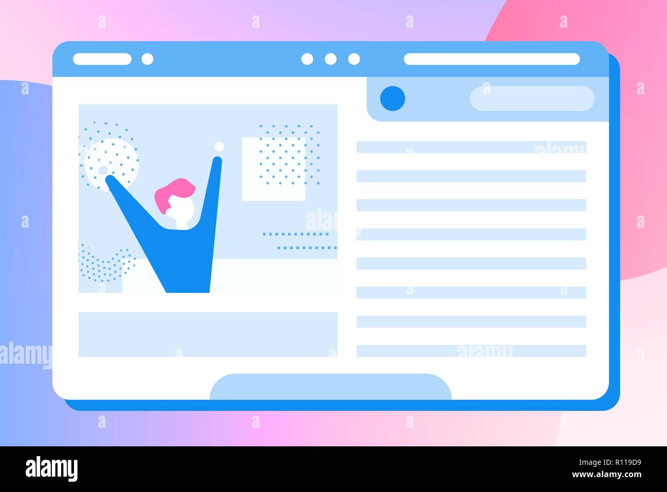 A happy man looks out of a computer window Stock Vector Image & Art - Alamy