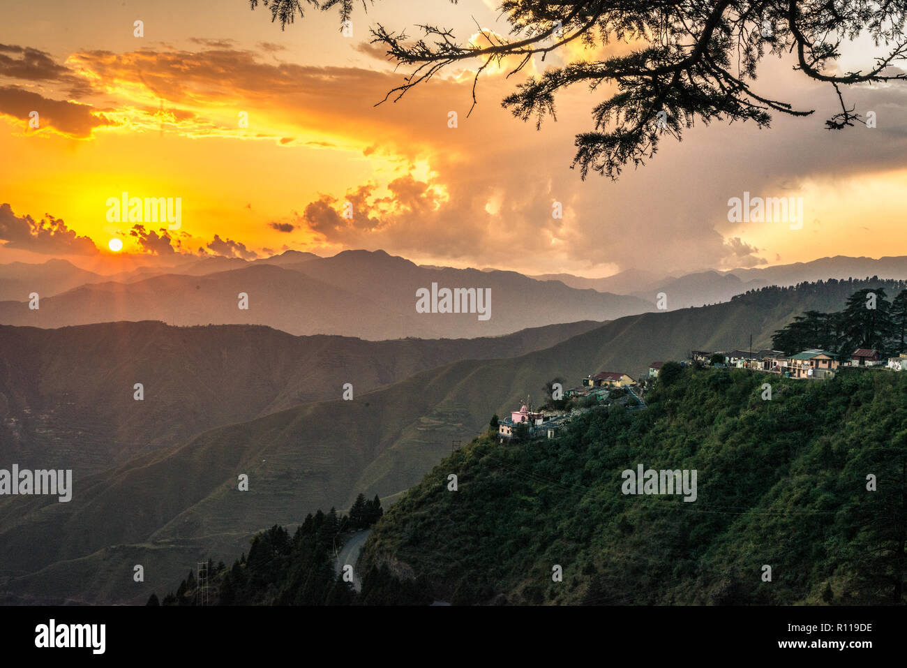 Sunset in Chakrata, Jaunsar-Bawar, Uttrakhand, India Stock Photo - Alamy