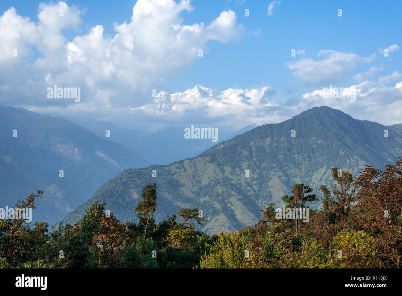 Himalayan Range View Doriya Tal in Chopta, Uttrakhand Stock Photo - Alamy