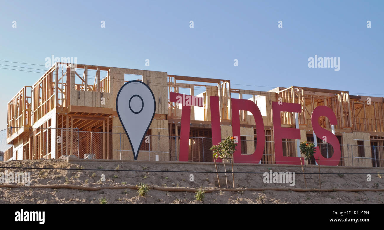 New building construction at Vine Street in Oceanside, California, USA ...