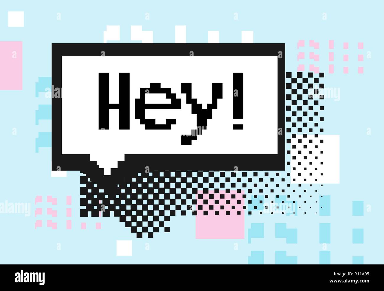 8 bit speech bubble shapes. Hey Stock Vector Image & Art - Alamy