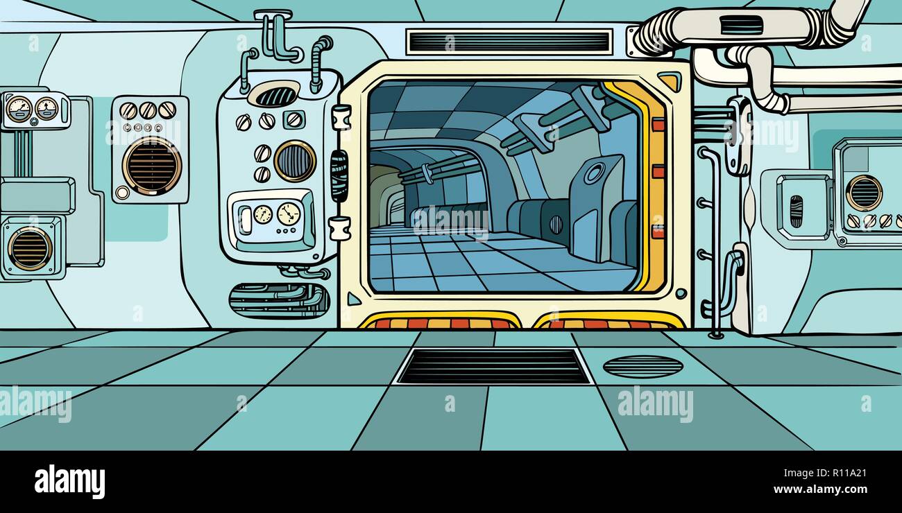 space ship corridor. Science fiction Stock Vector Image & Art - Alamy