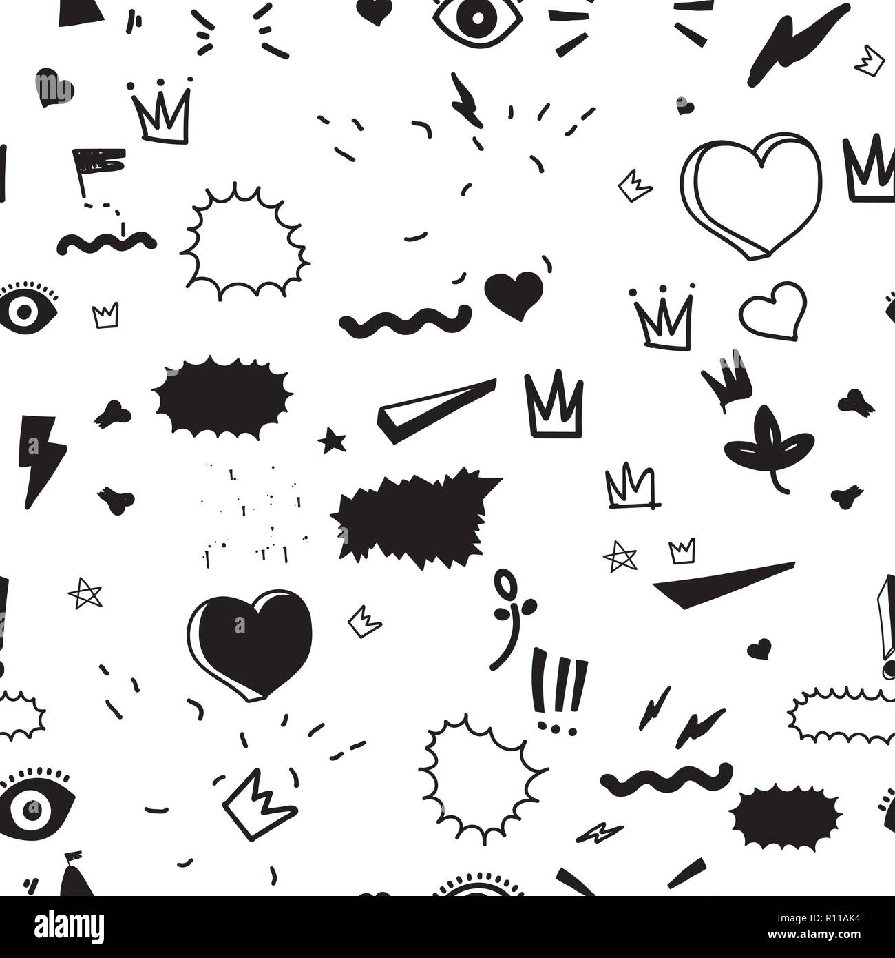 Universal trend hand drawing seamless pattern Stock Vector Image & Art ...
