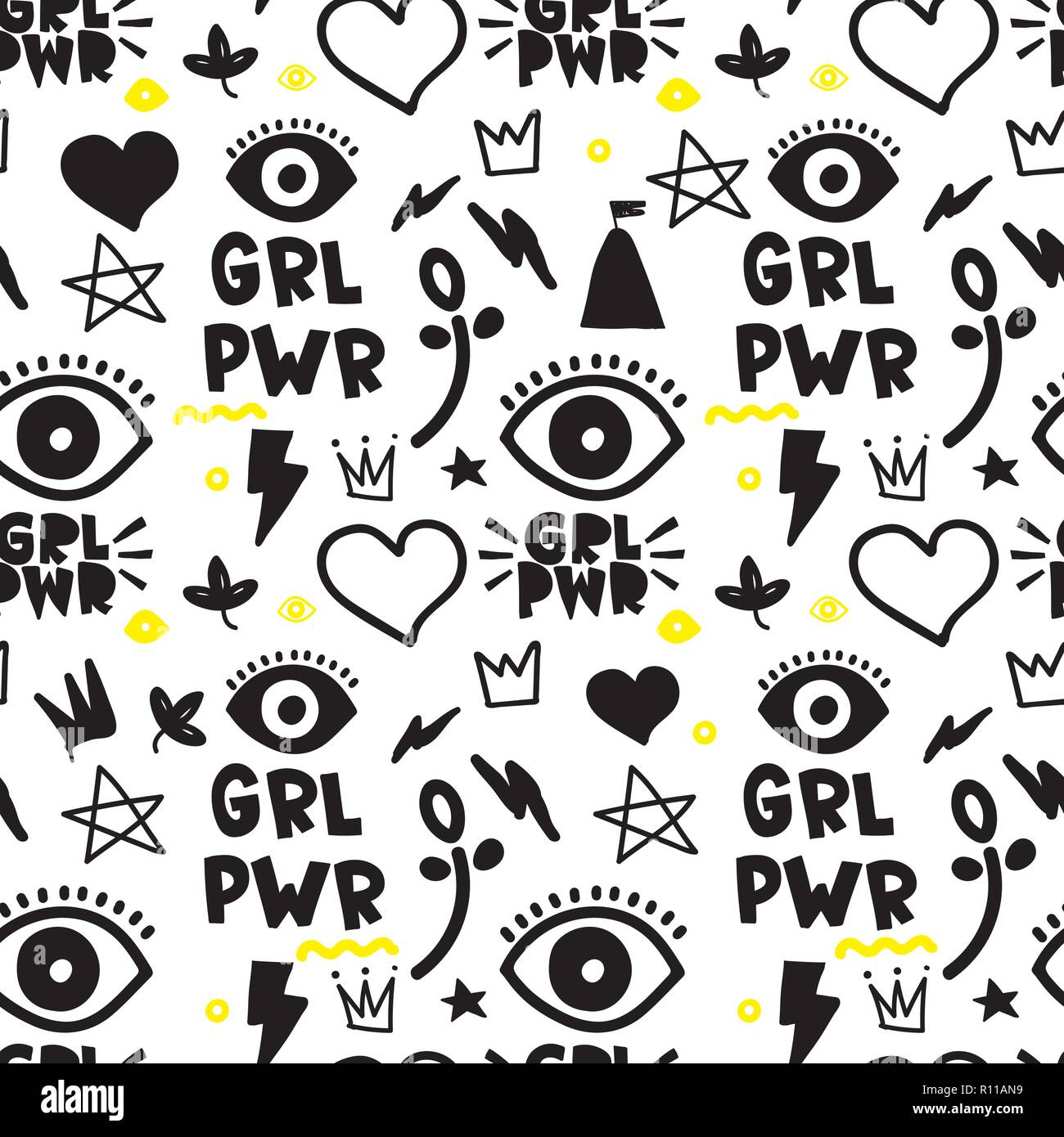 Universal trend hand drawing seamless pattern Stock Vector Image & Art ...
