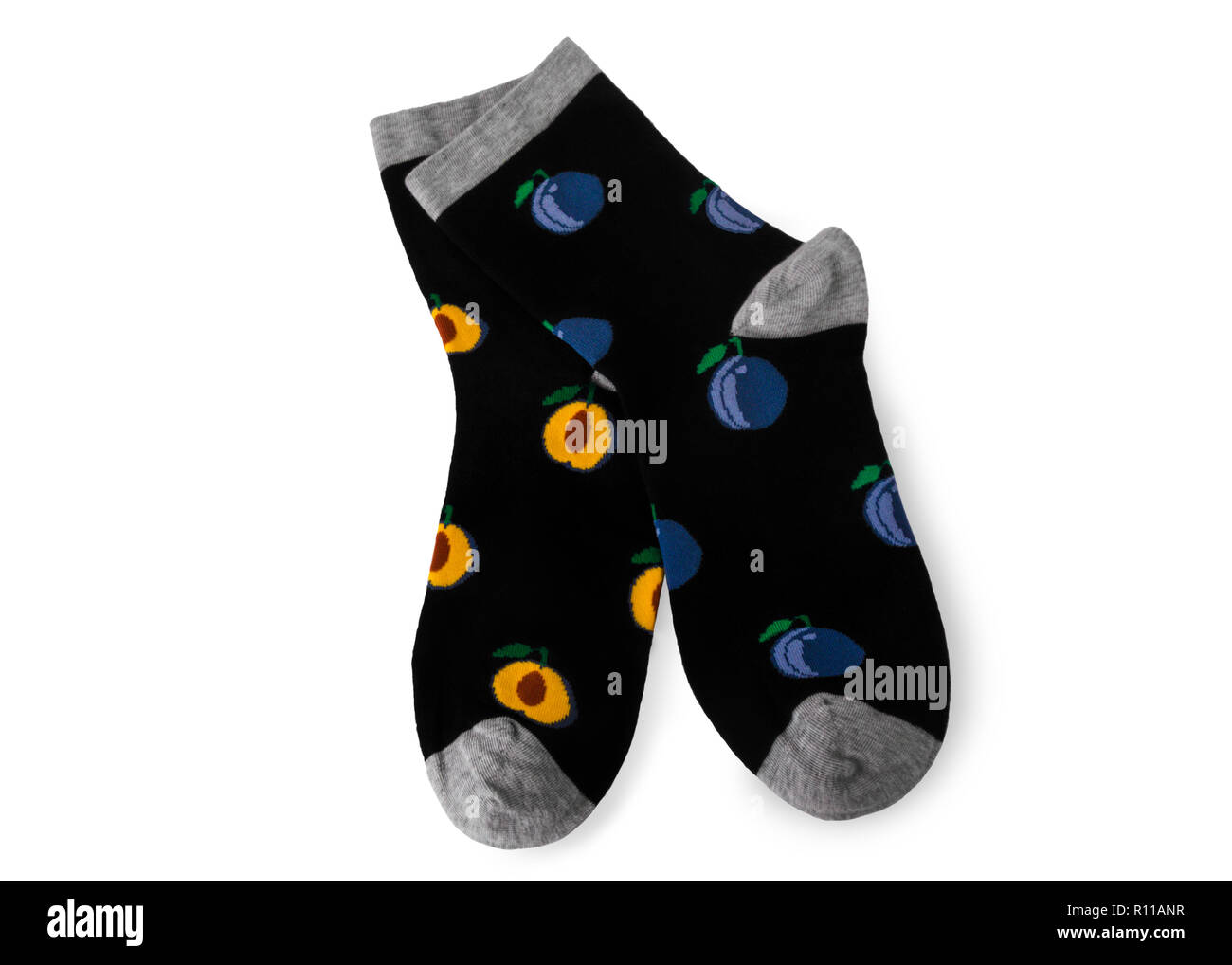 Varicolored socks with pattern isolated on white background Stock Photo ...