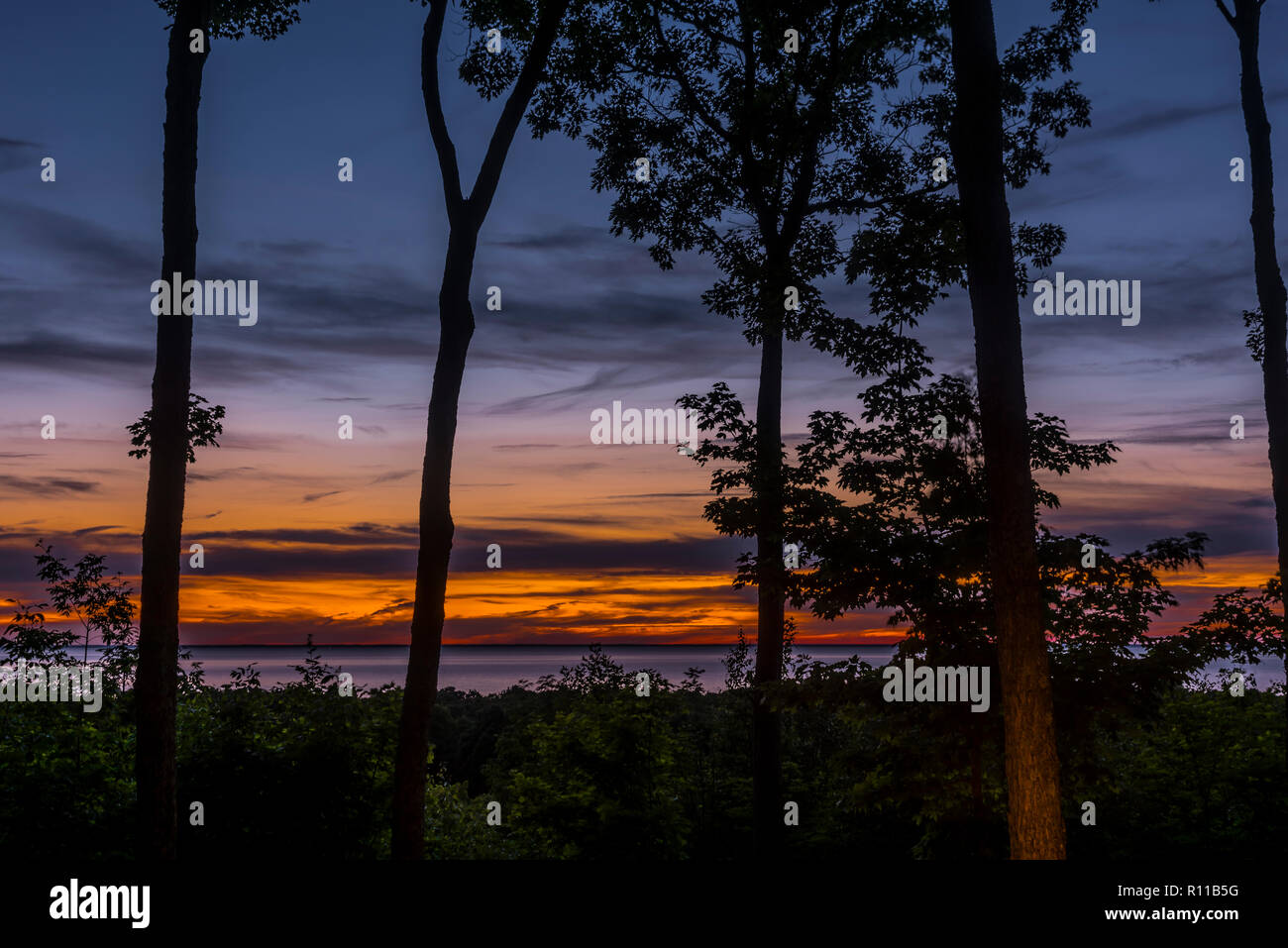 Door County sunset Stock Photo - Alamy