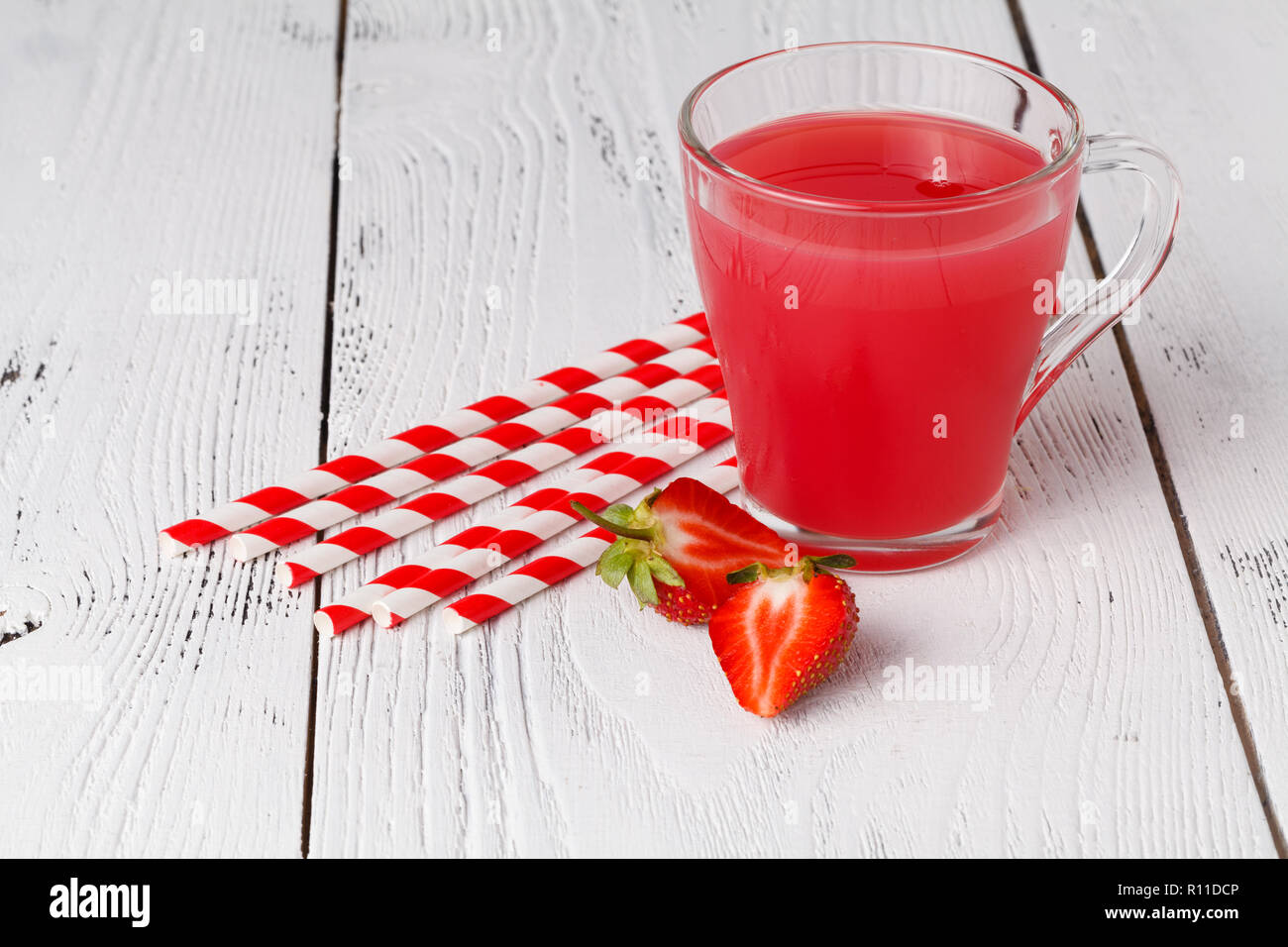 Berry liquid pudding with strawberry Stock Photo - Alamy