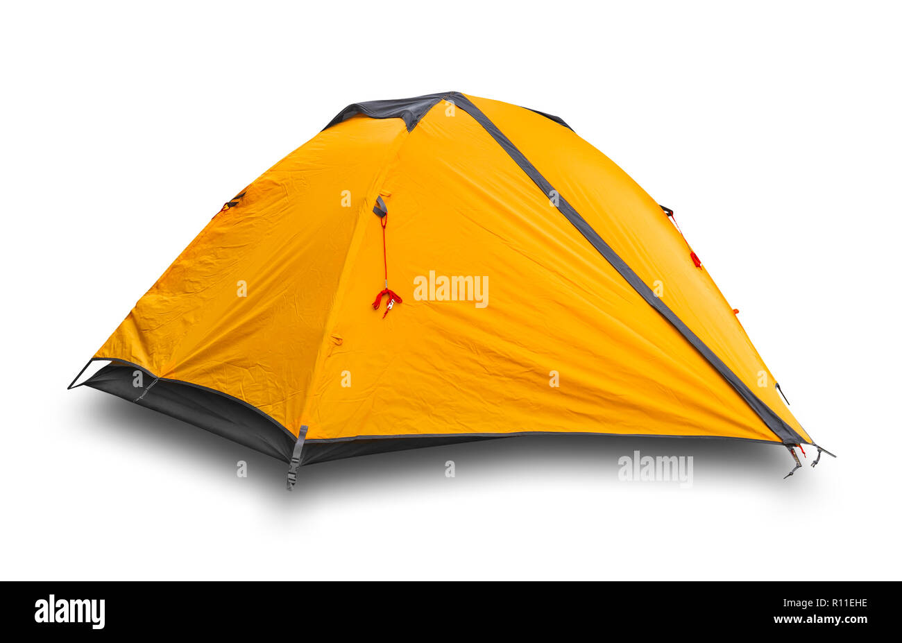 Orange tourist tent Stock Photo - Alamy