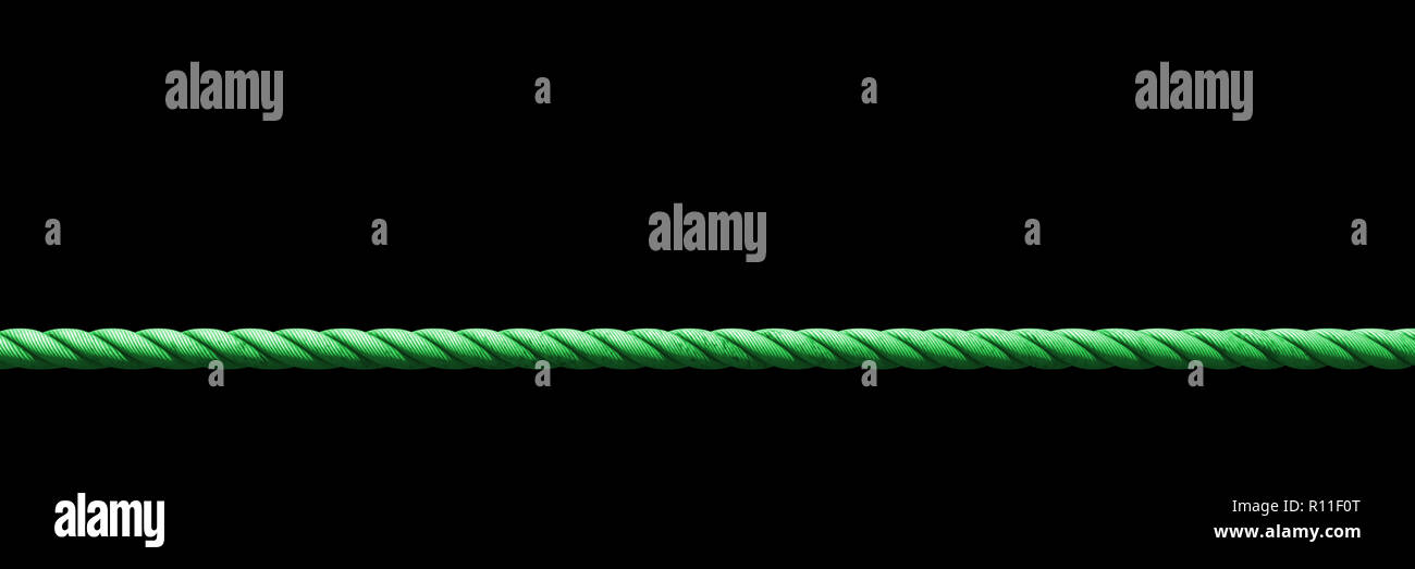green rope with black background banner (3d illustration Stock Photo ...