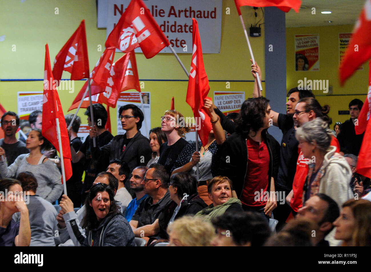 Nathalie Arhaud, leader of far-left party Lutte Ouvriere - Working ...