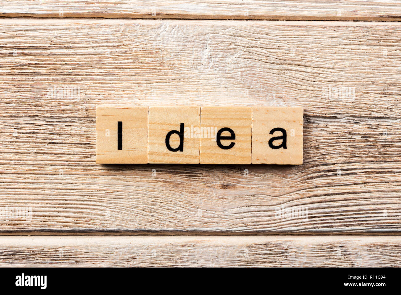 idea word written on wood block. idea text on table, concept Stock ...
