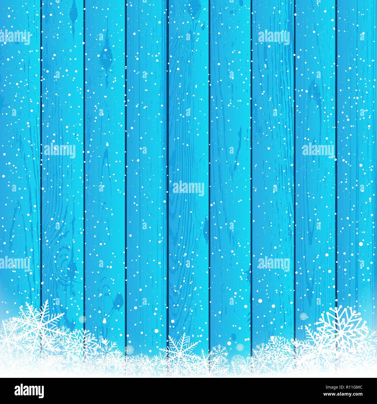 Christmas snow blue wood background Stock Vector Image & Art - Alamy