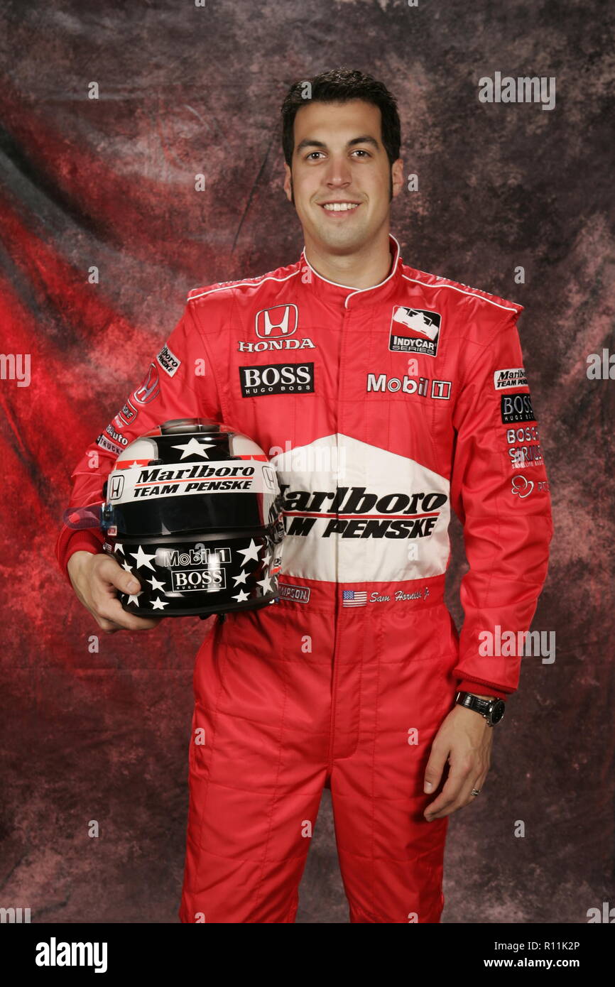 IRL driver Sam Hornish Jr. poses during IRL media day at Homestead ...