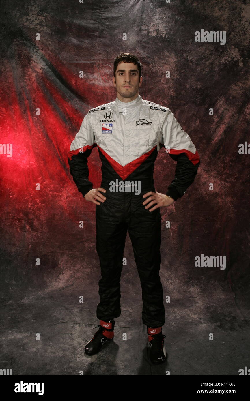 IRL driver Tomas Scheckter poses during IRL media day at Homestead ...