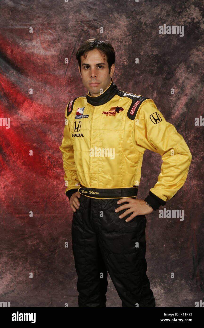 IRL driver Vitor Meira poses during IRL media day at Homestead Miami ...