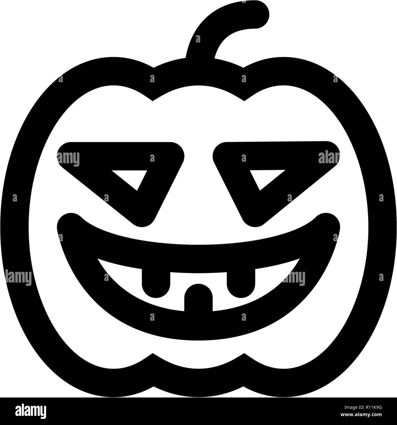 Smiling orange halloween pumpkin Black and White Stock Photos & Images ...