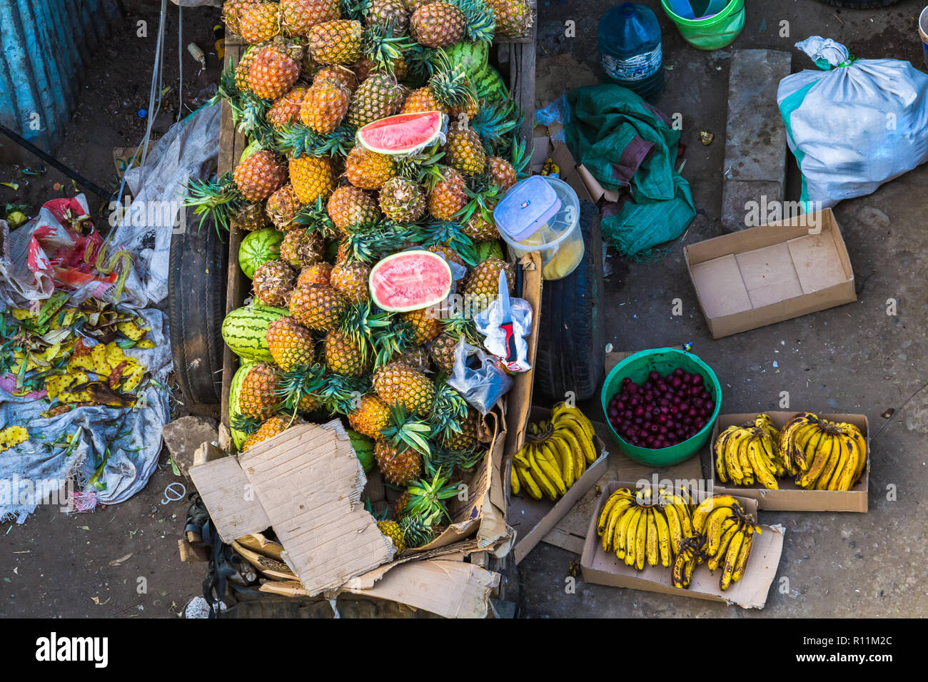 Fruits for sale on Arusha street. Tanzania Stock Photo - Alamy