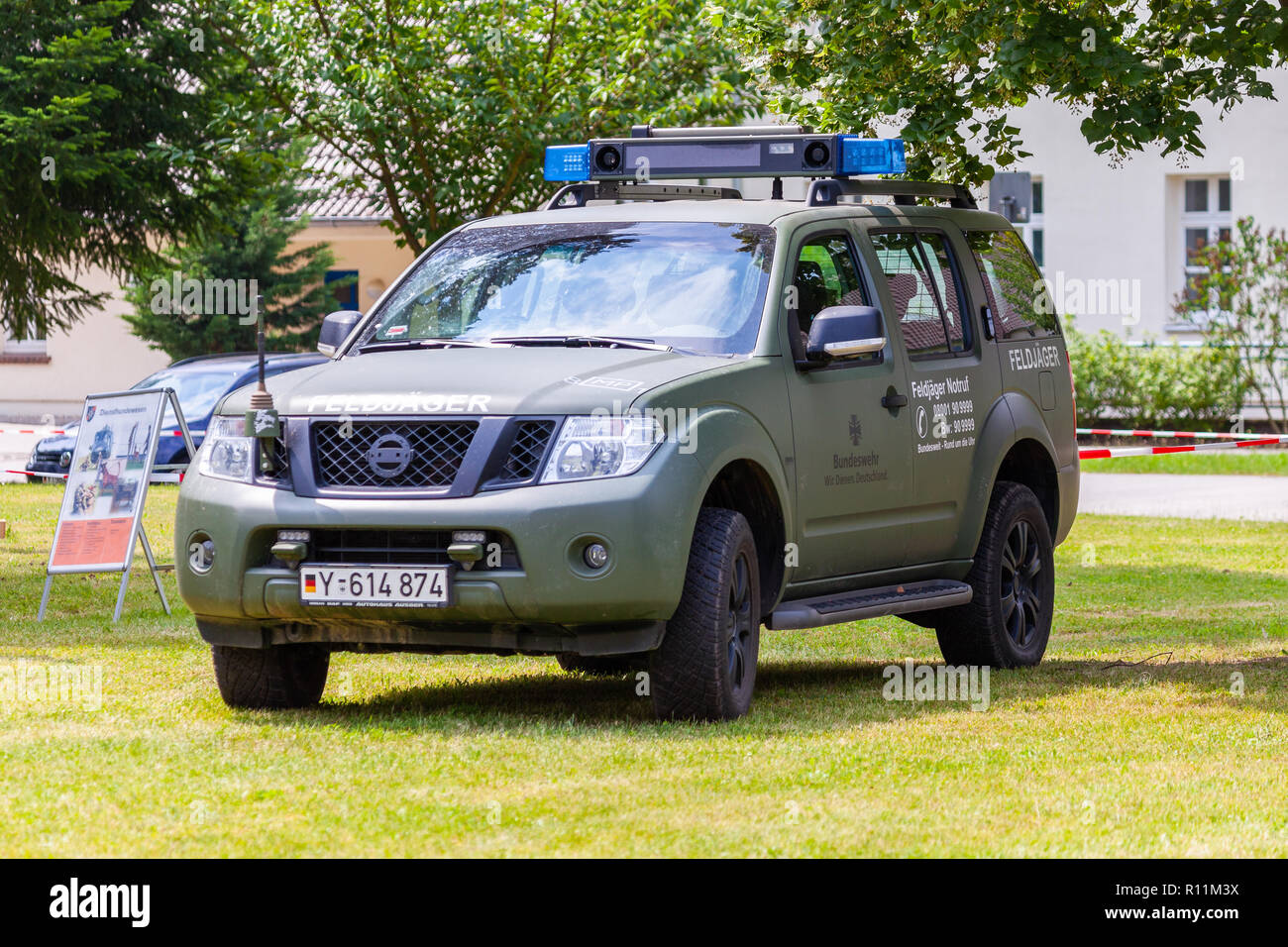 BURG / GERMANY - JUNE 25, 2016: German military police car stands on ...