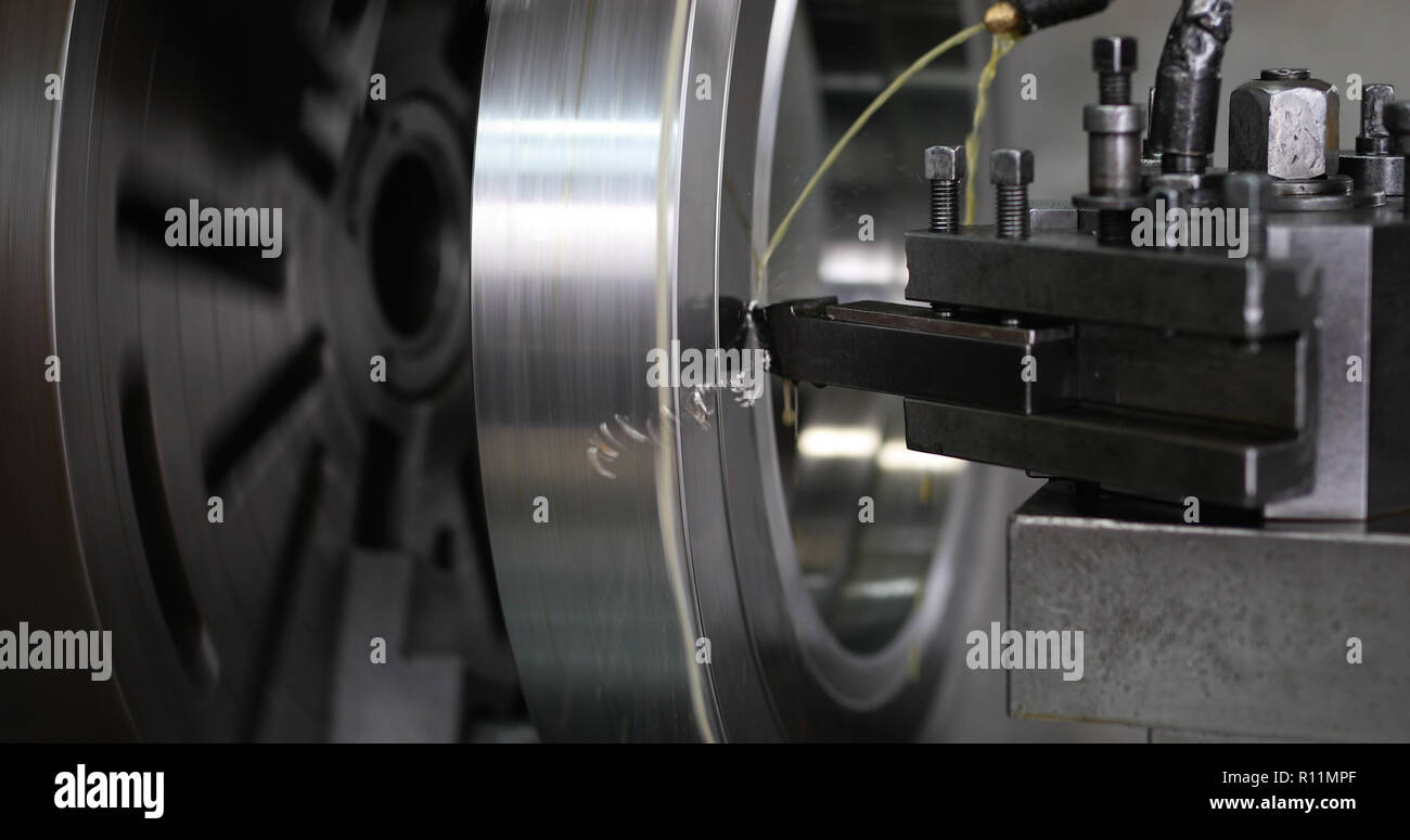 machine tool in metal factory with drilling cnc machines Stock Photo ...