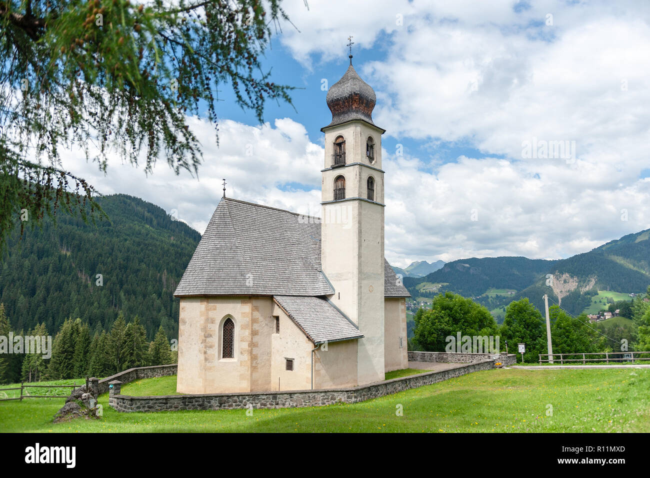 The Chruch of the village of Santa Fosca Stock Photo - Alamy