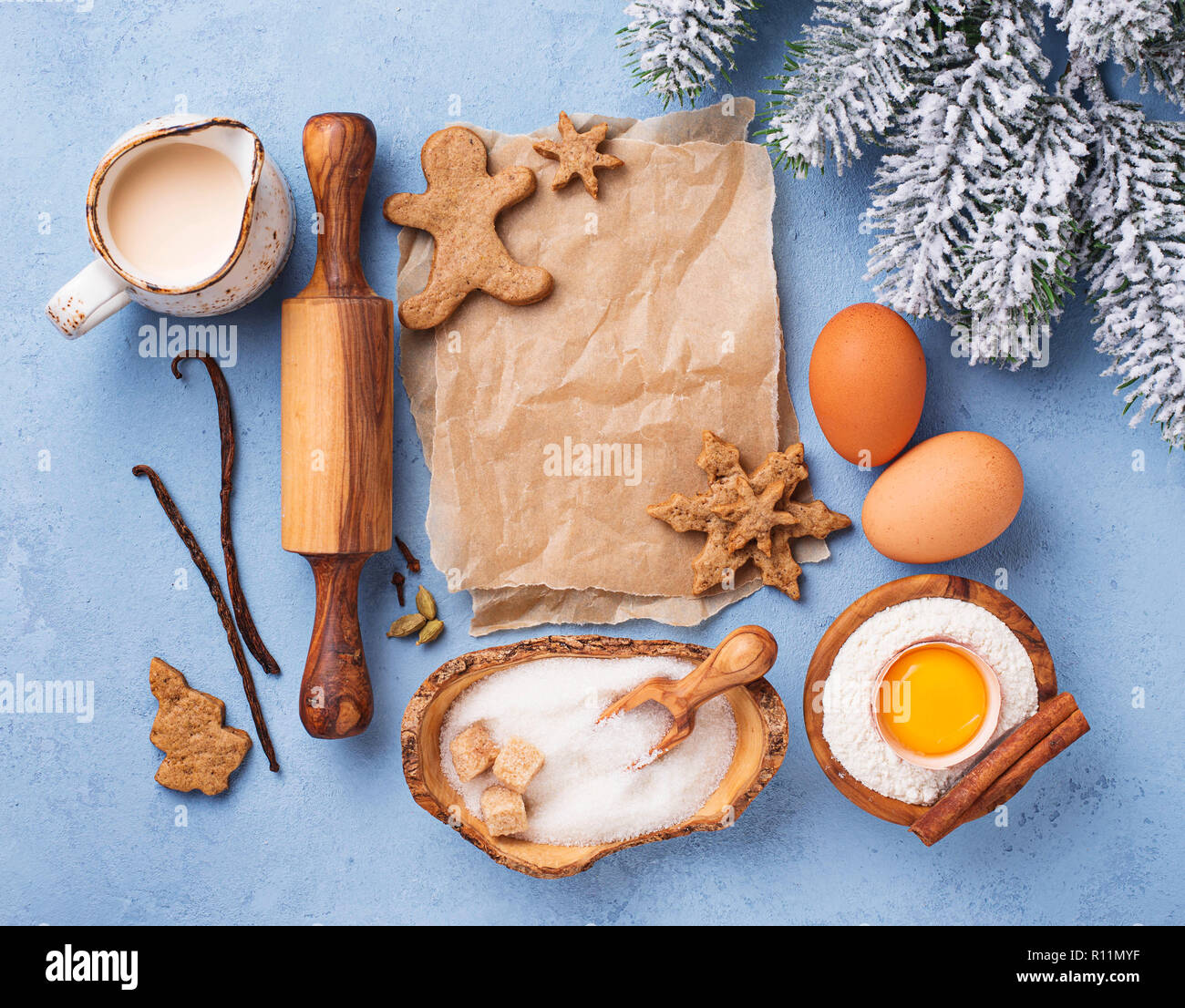 Blue background ingredients baking hi-res stock photography and images ...
