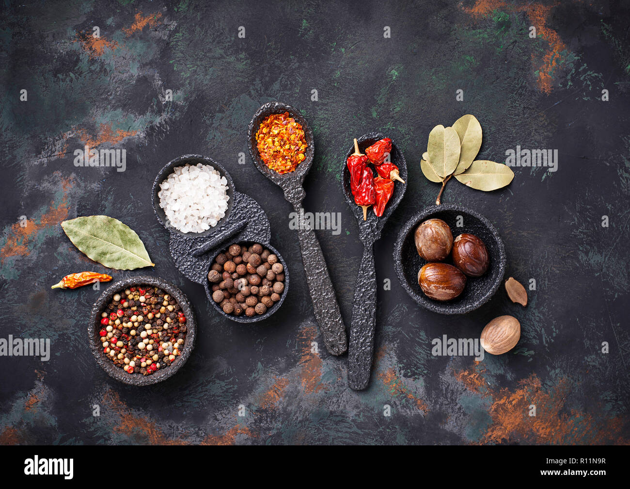 Various type of dry herbs and spices Stock Photo - Alamy