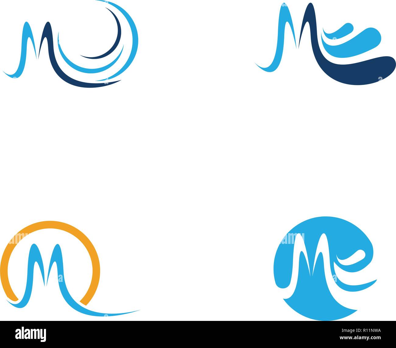 M Letter Water wave icon vector illustration design logo Stock Vector ...