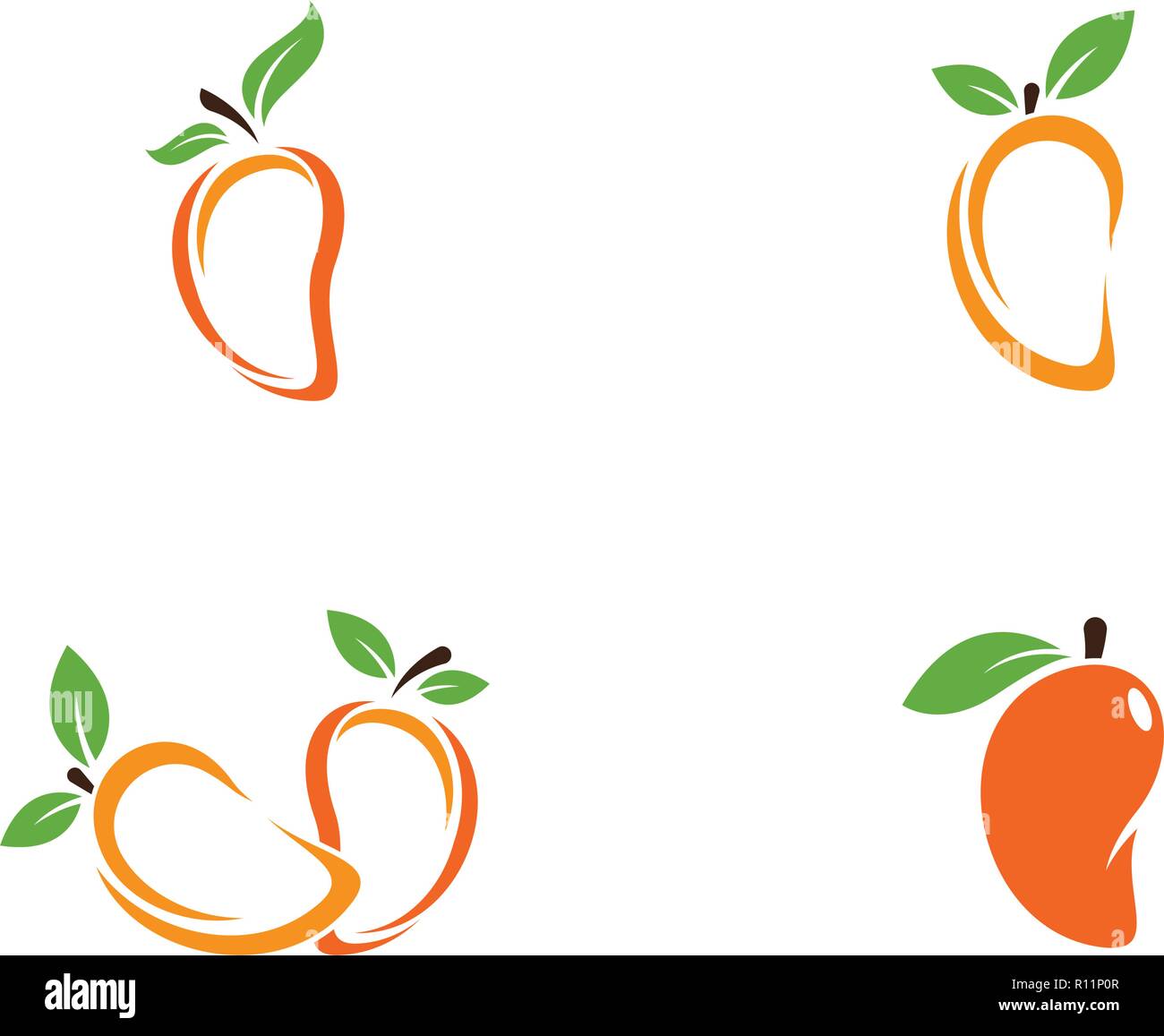 Mango in flat style. Mango vector logo. Mango icon Stock Vector Image ...