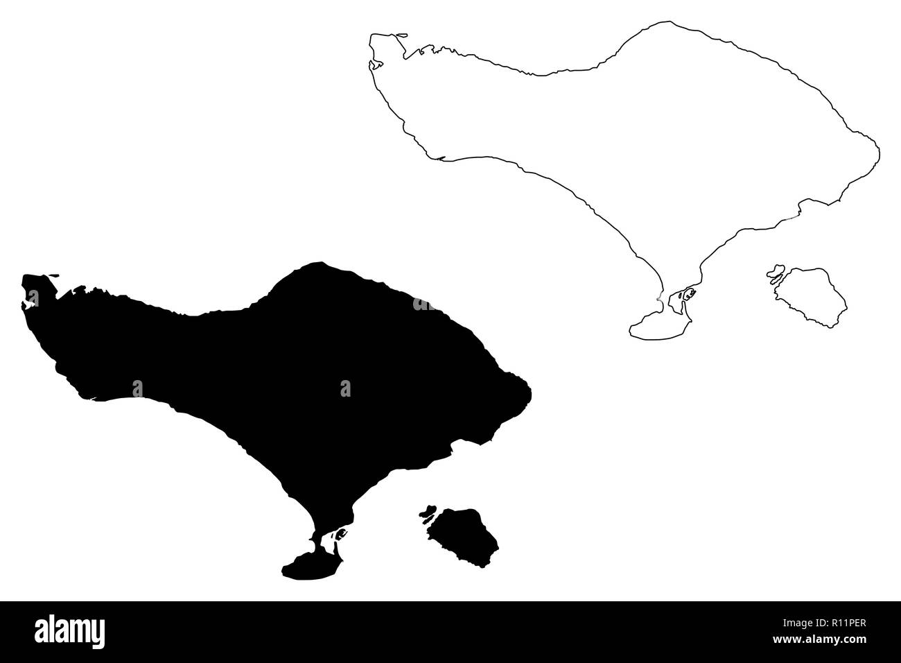 Bali (Subdivisions of Indonesia, Provinces of Indonesia) map vector illustration, scribble ...