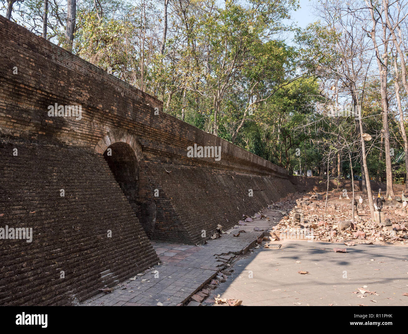 Entrance of the stone brick tunnel to the internal church which located ...