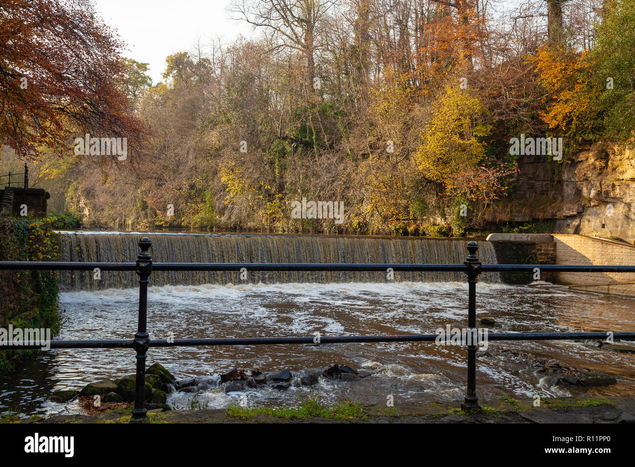 Weir in autumn woodland hi-res stock photography and images - Alamy