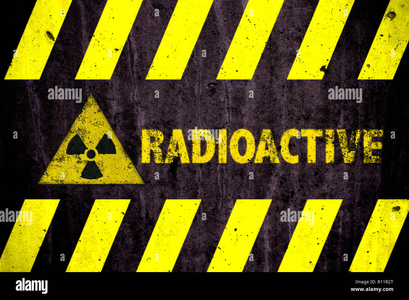 Radioactive (ionizing radiation or nuclear energy) danger symbol and ...