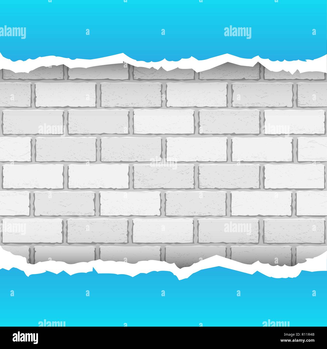 blue torn paper brickwork background Stock Vector Image & Art - Alamy