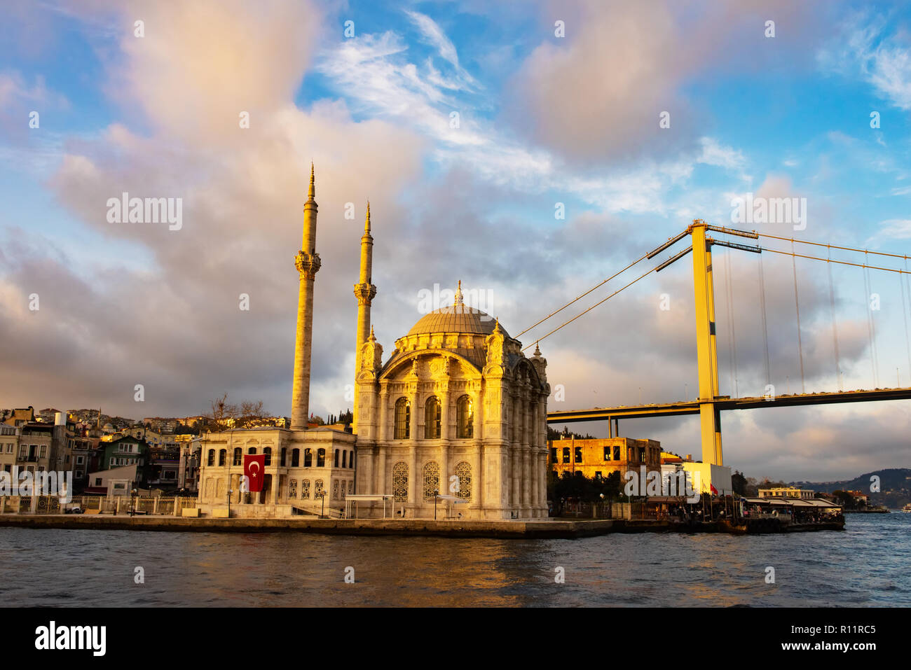 Istanbul Ortakoy Mosque and Bosphorus Bridge Stock Photo - Alamy