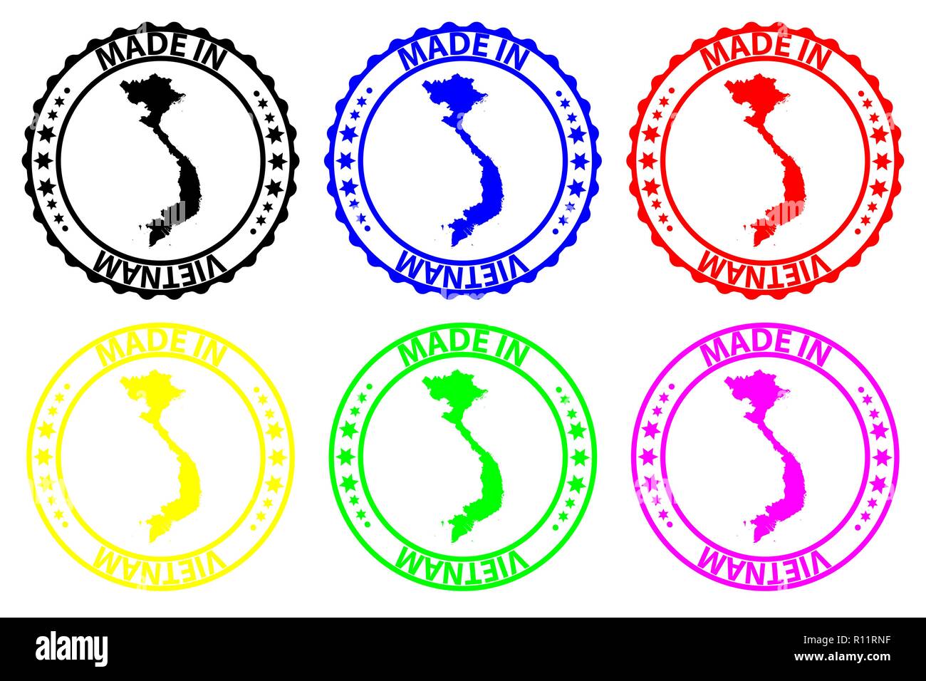 Made in Vietnam - rubber stamp - vector, Socialist Republic of Vietnam ...