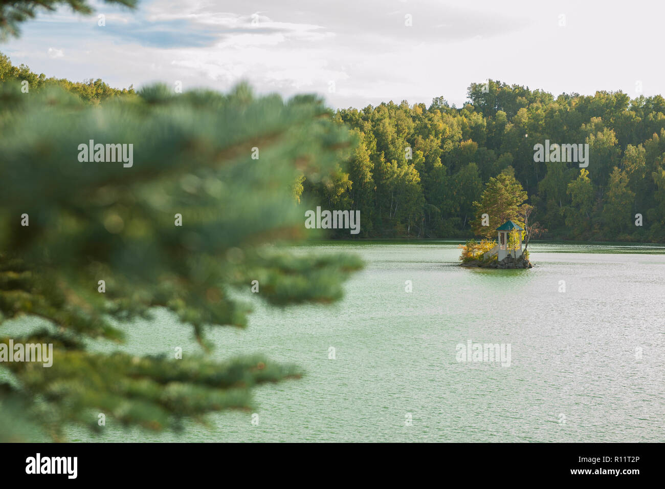 Summer landscape of lake with crystal and fresh water Aya Stock Photo ...