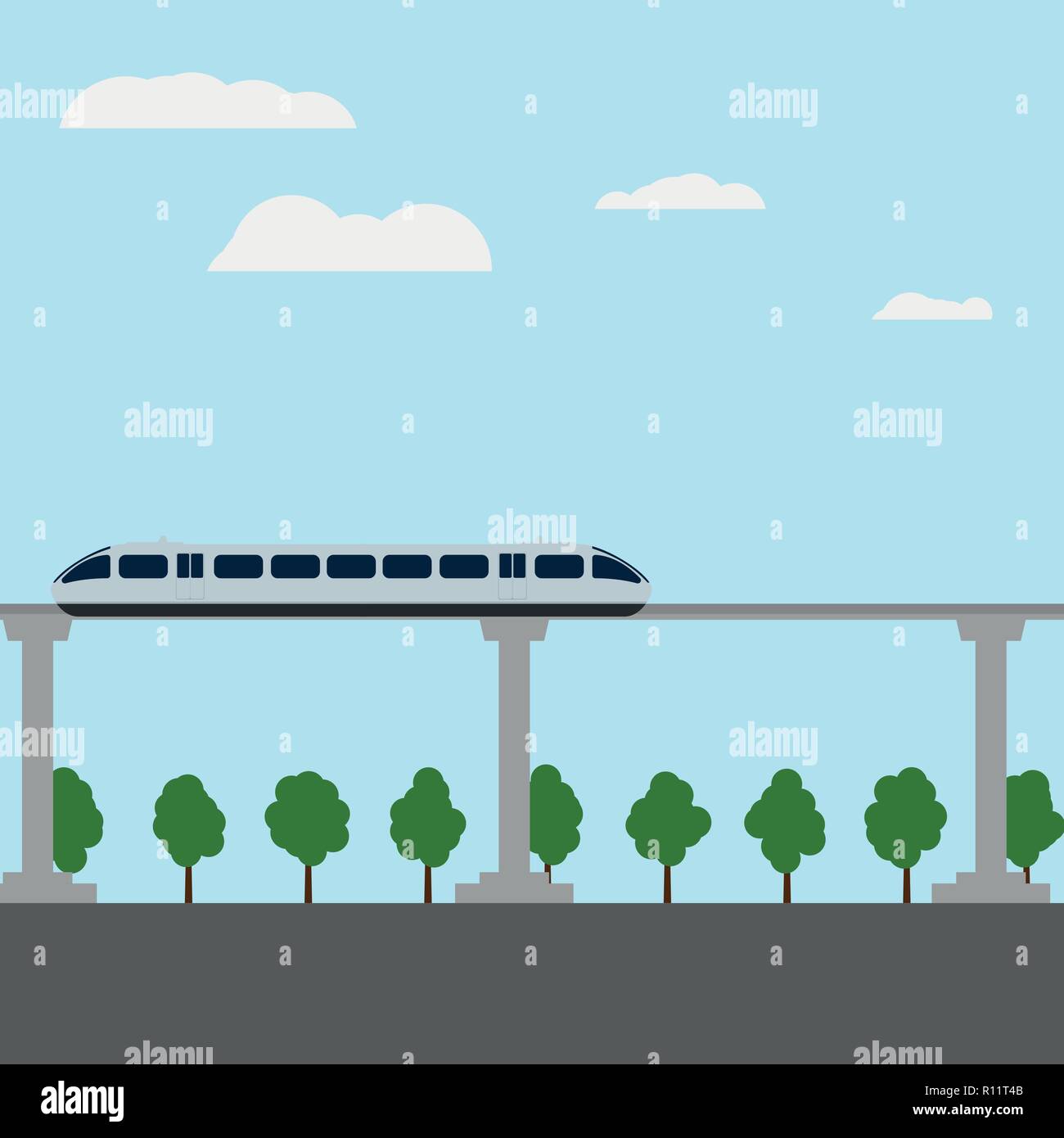 Maglev rail train vector illustration Stock Vector Image & Art - Alamy
