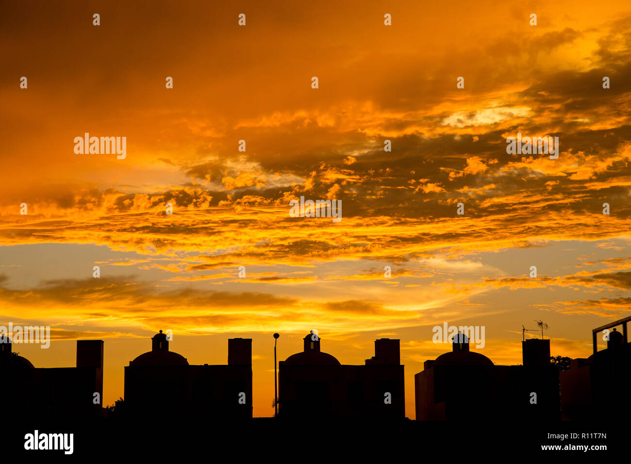 A skyline and sunset in a common afternoon in Mérida Yucatán México ...