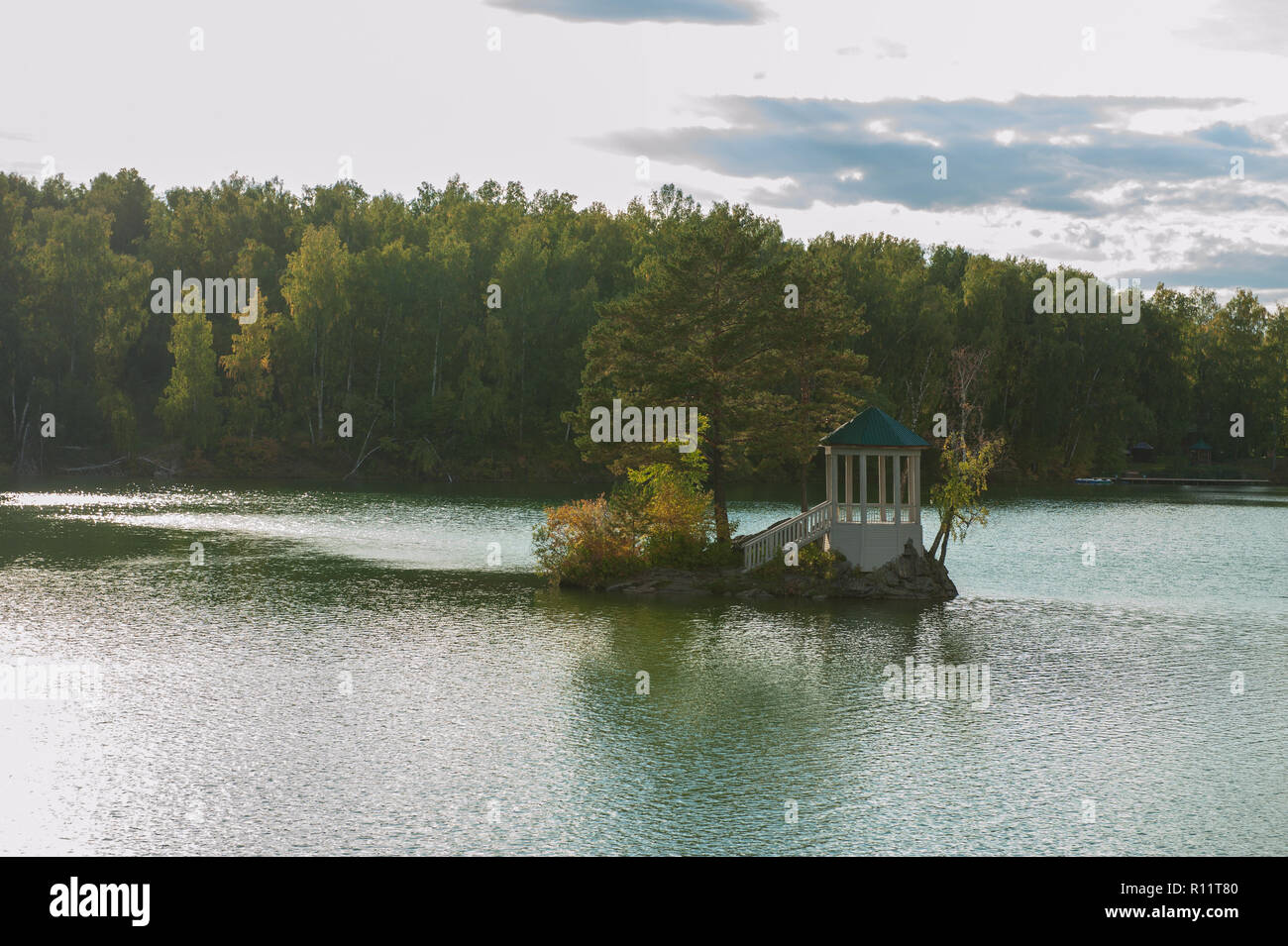 Summer landscape of lake with crystal and fresh water Aya Stock Photo ...