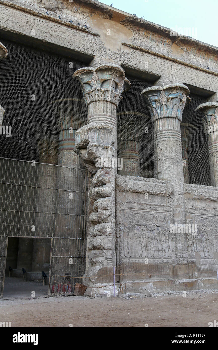 Columns in the Hypostyle Hall at The Temple of Khnum at Esna, Esna City ...