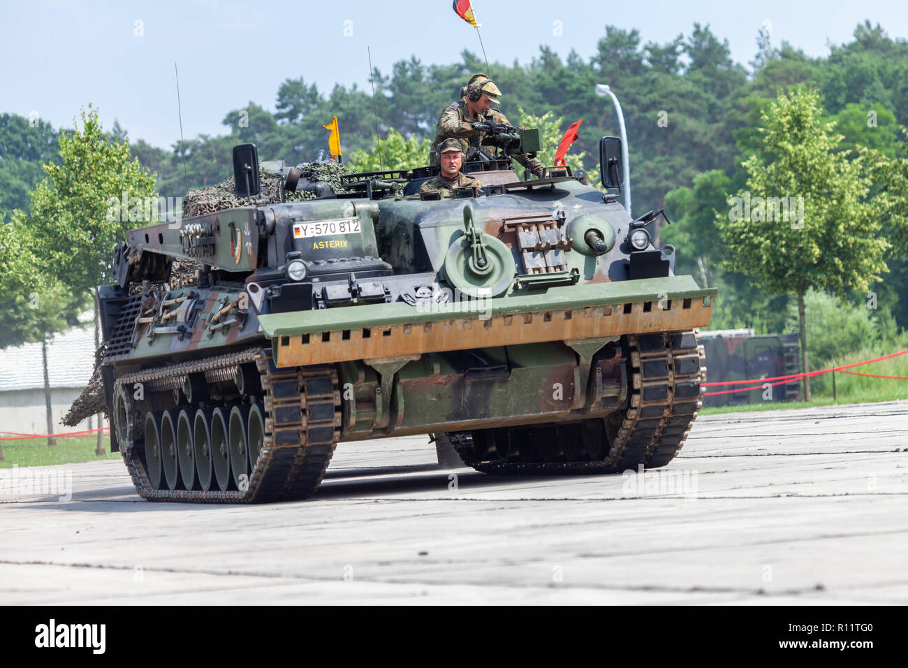 BURG / GERMANY - JUNE 25, 2016: German armored recovery vehicle ...