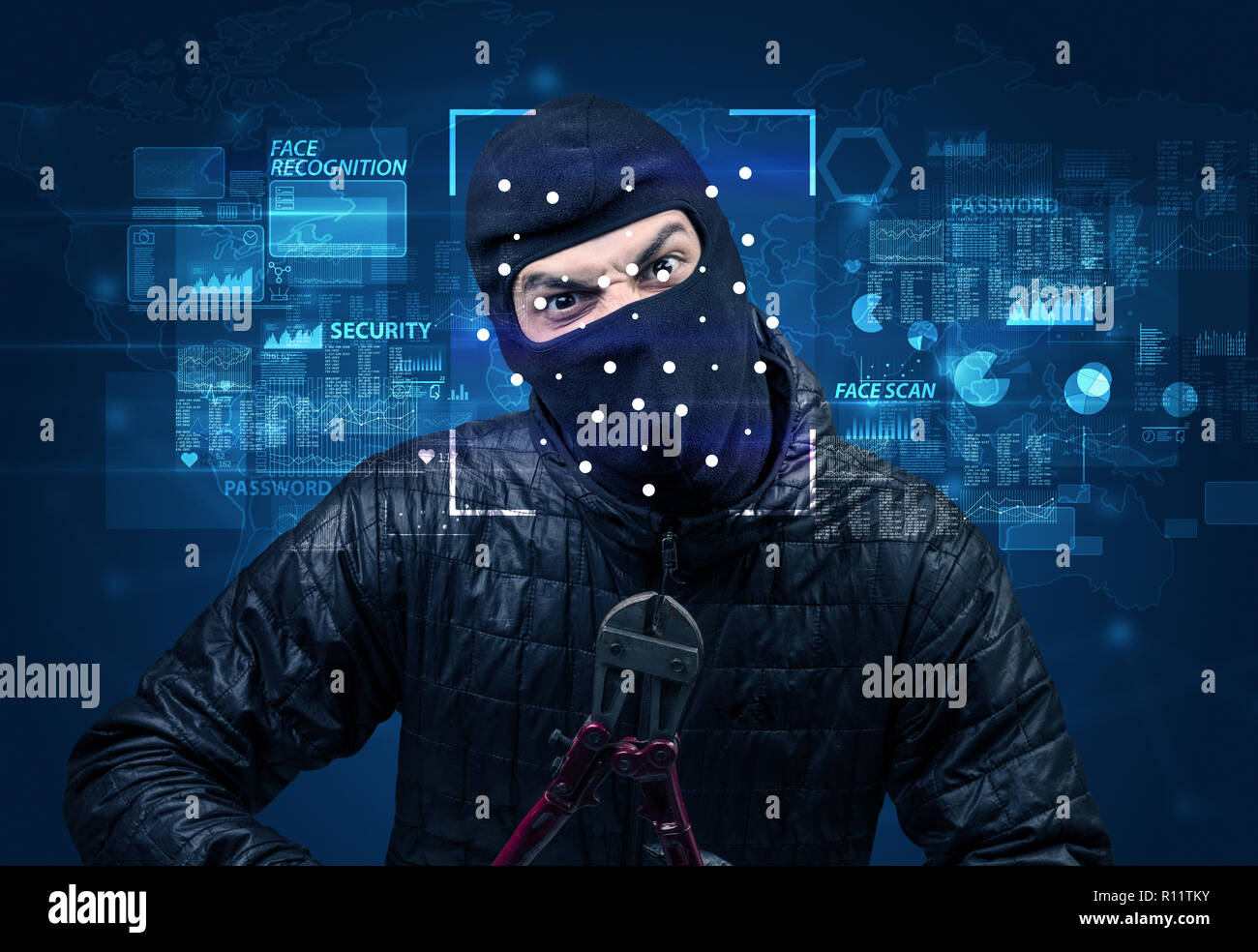 Digital Face Recognition System concept Stock Photo - Alamy