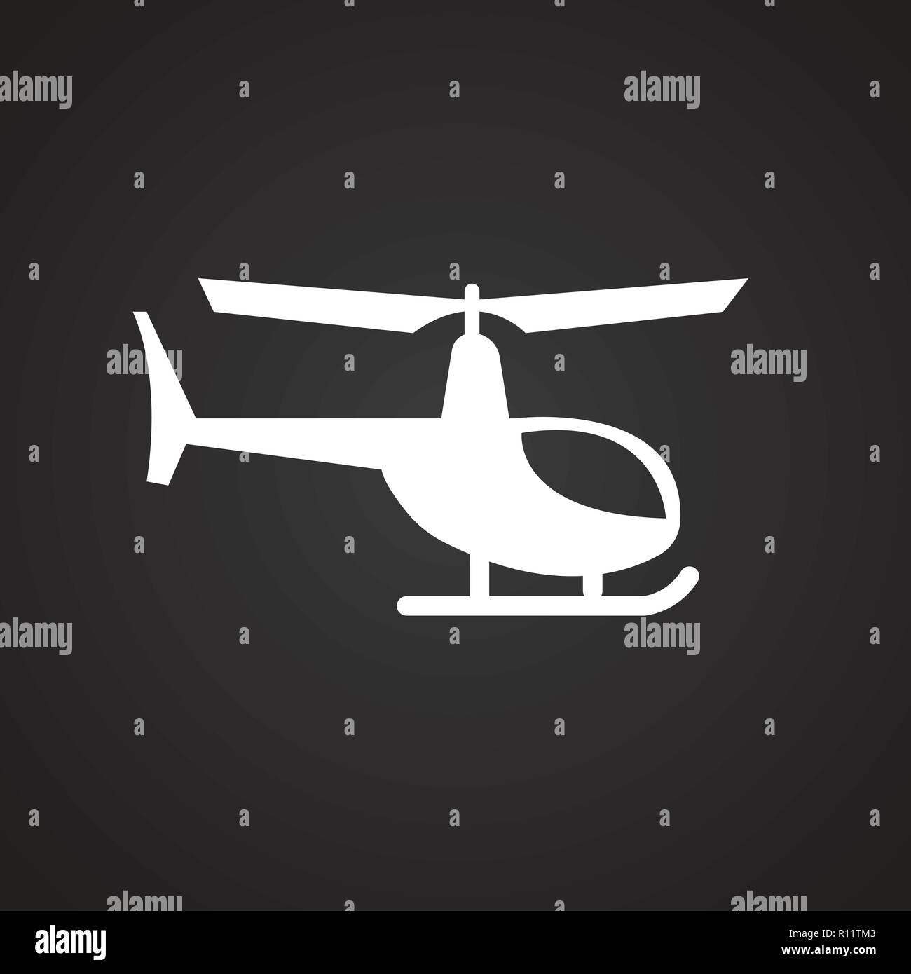 Helicopter on black background Stock Vector Image & Art - Alamy