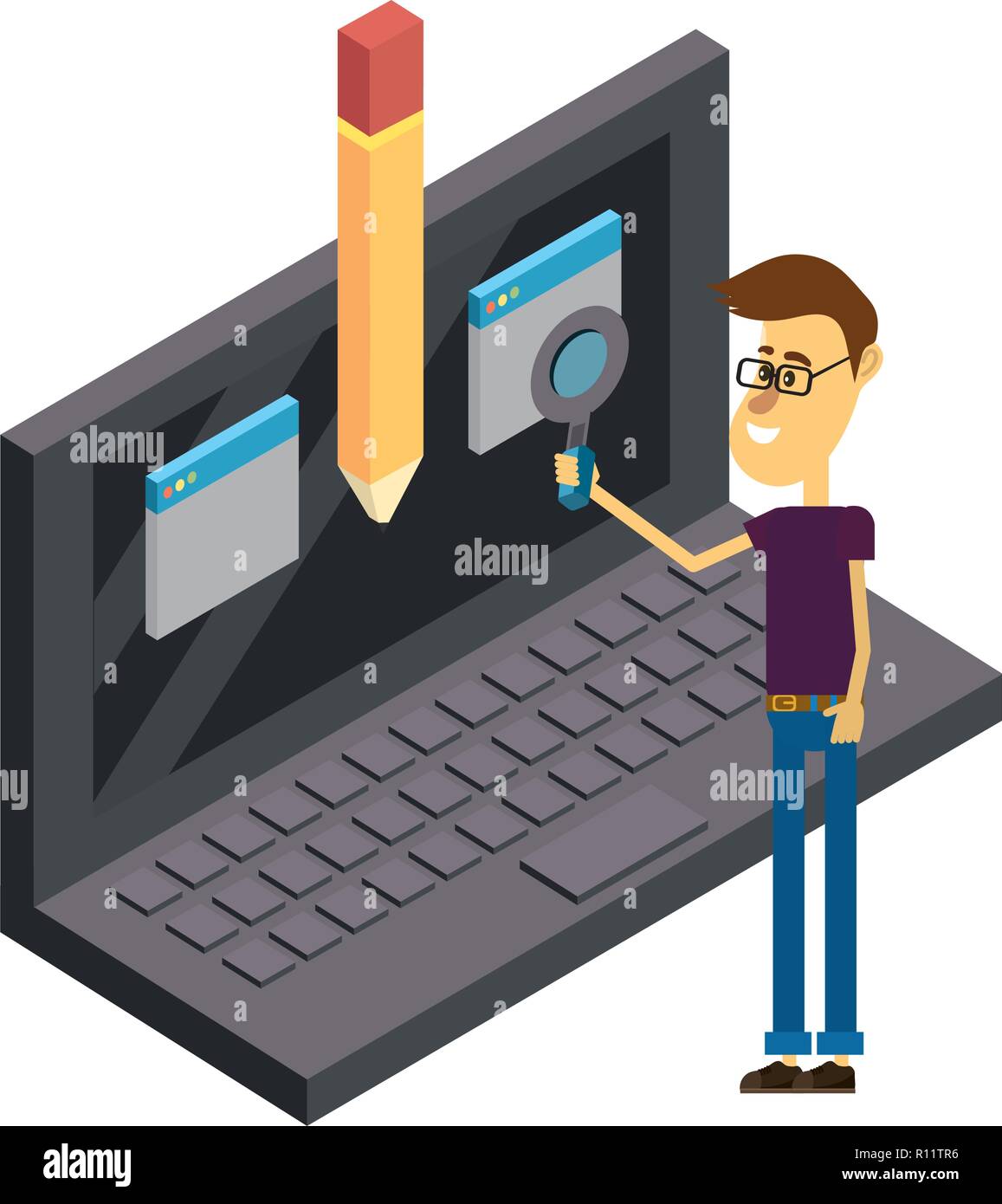 Navigating man Stock Vector Images - Alamy