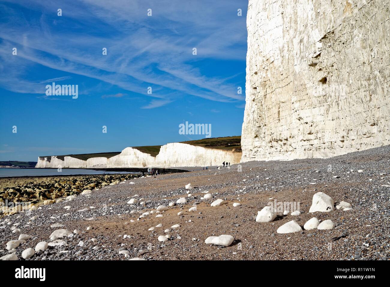 The Seven Sisters and coastline at Birling Gap East Sussex England UK ...