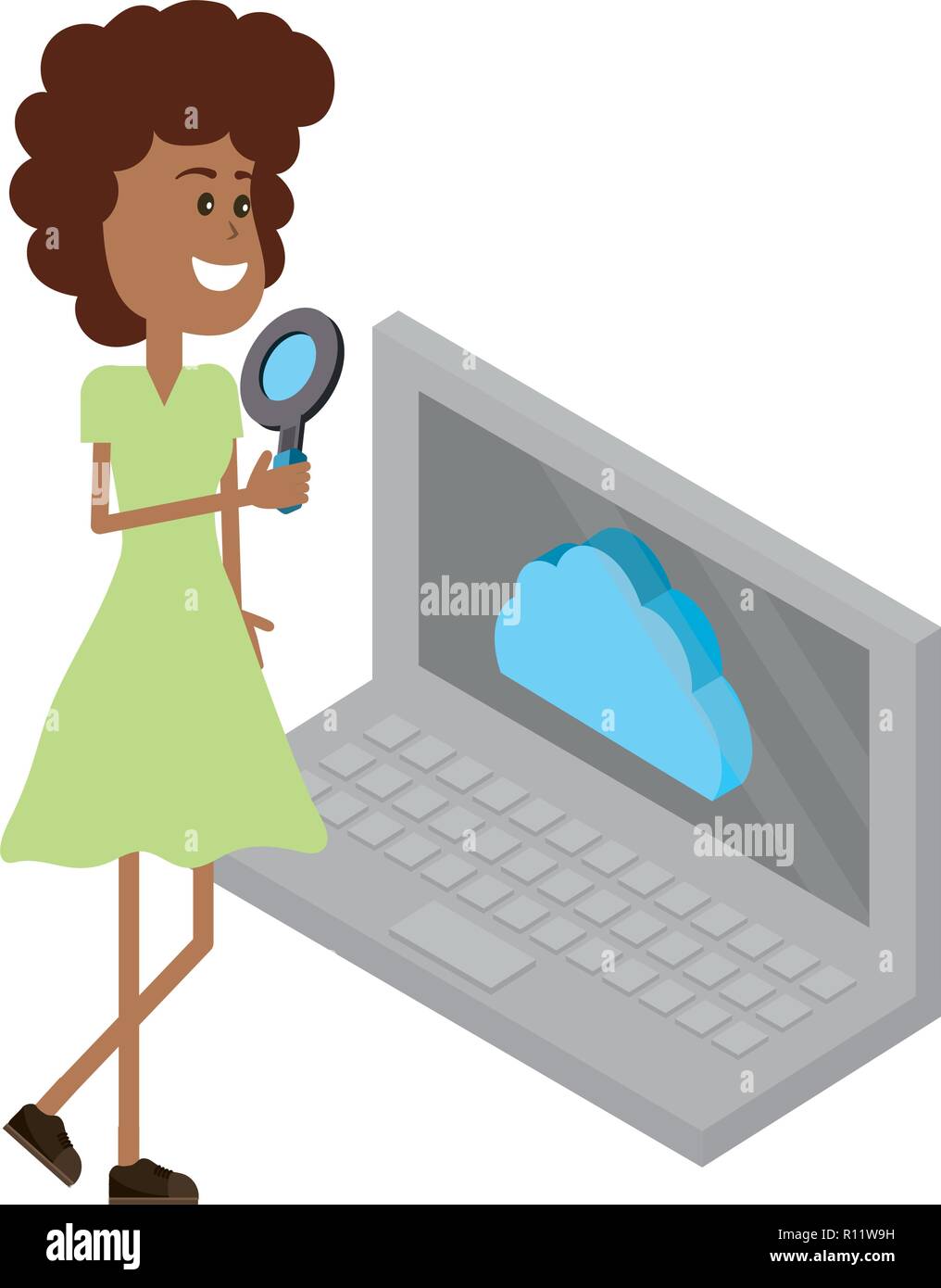woman and technology isometric Stock Vector Image & Art - Alamy