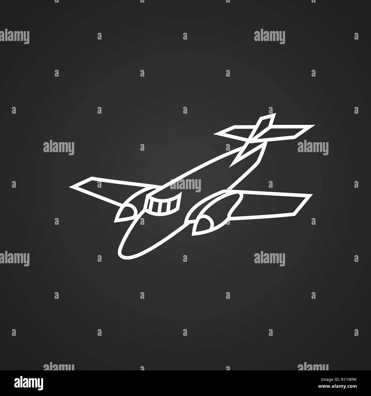 Plane on black background Stock Vector Image & Art - Alamy